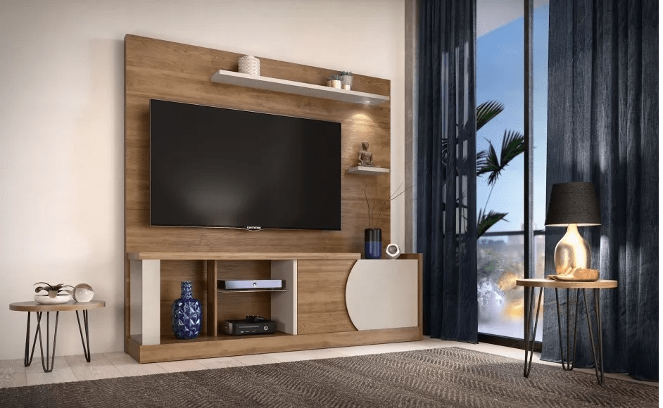 Rack Tv Modular Living C/estantes Y Puerta De Estilo → LG Amoblamientos