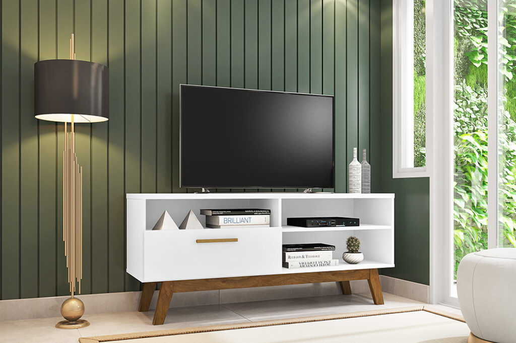 Rack Mueble Living 1 Puerta Y Estantes Retro Moderno → LG Amoblamientos